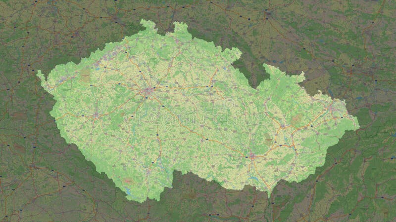 Czechia Highlighted. Topo German Stock Illustration - Illustration of ...