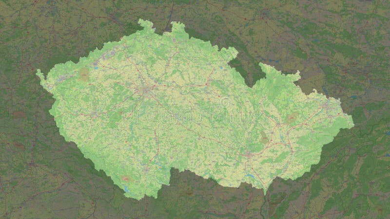 Czechia Highlighted. Topo Standard Stock Illustration - Illustration of ...
