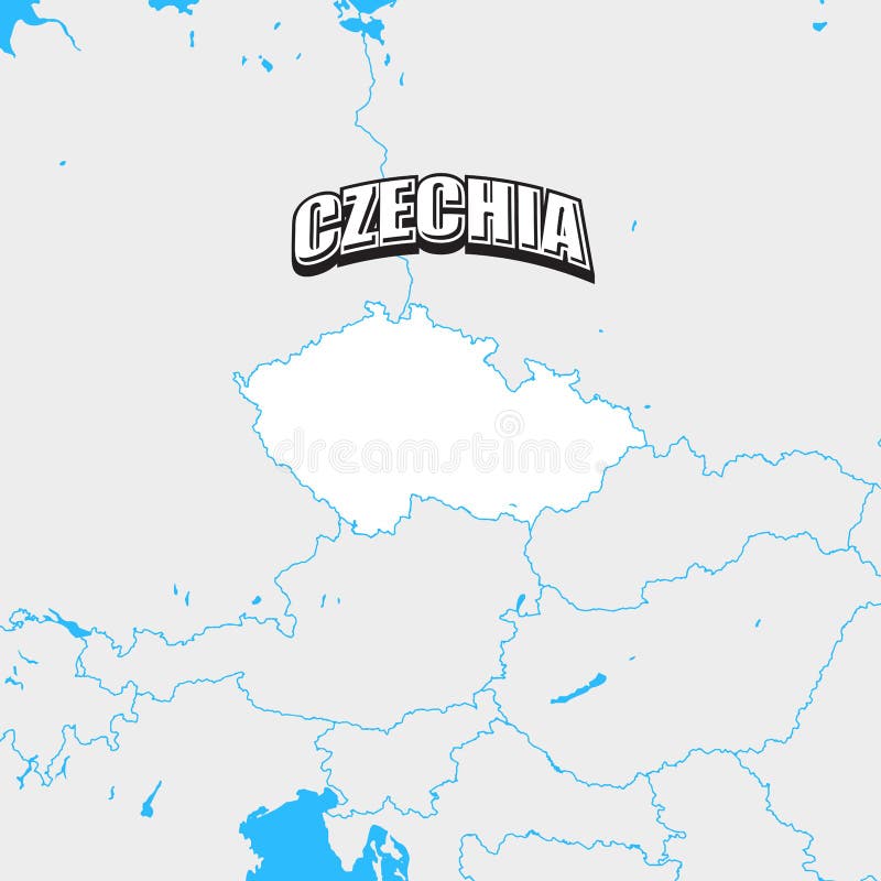 Czechia Map with Blue Background and Headline Stock Vector ...