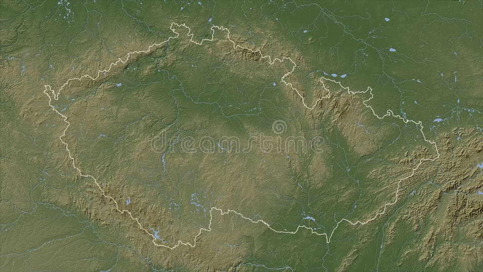 Czechia outlined. Pale stock illustration. Illustration of planet ...