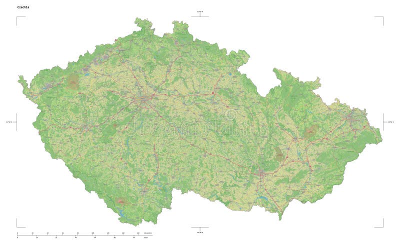 Czechia Shape on White. Topo Standard Stock Illustration - Illustration ...