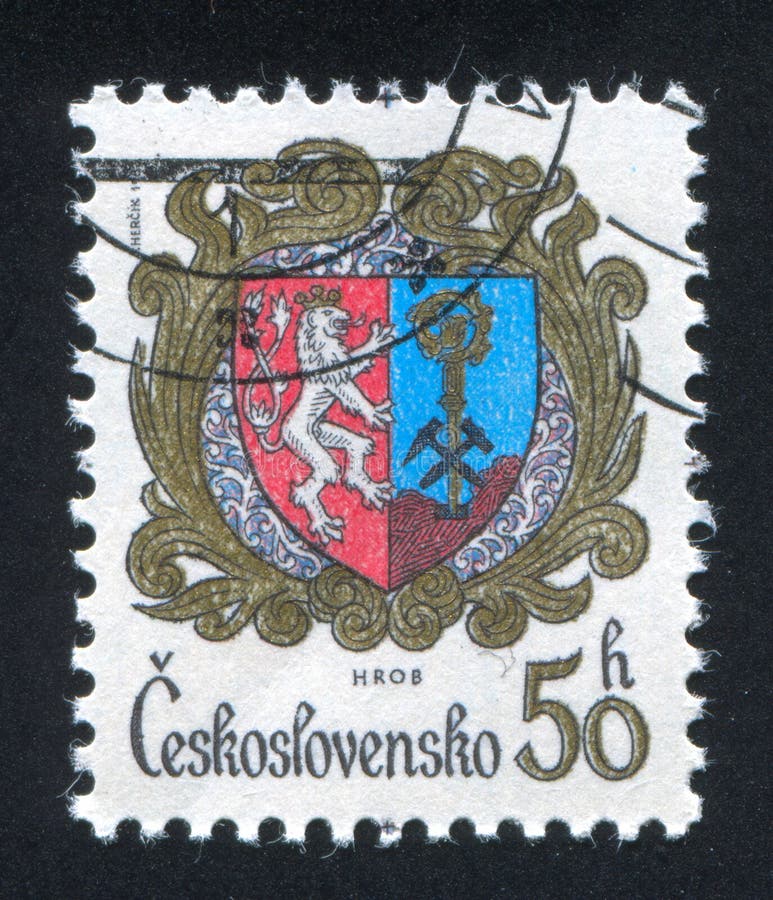 Arms of Hrob editorial image. Image of fauna, aged, message - 295738440