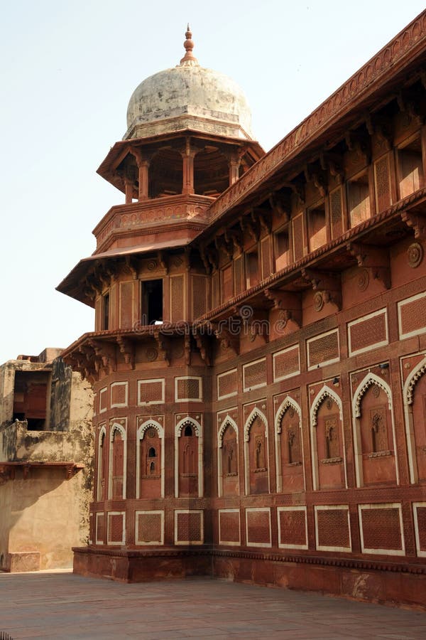 Czerwony Fort, Agra, Uttar Pradesh, India. Obraz Stock - Obraz złożonej ...