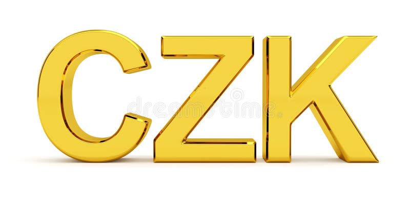 CZK Czech Koruna Currency Code Stock Illustration - Illustration of ...
