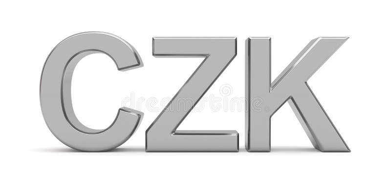 CZK Czech Koruna Currency Code Stock Illustration - Illustration of ...