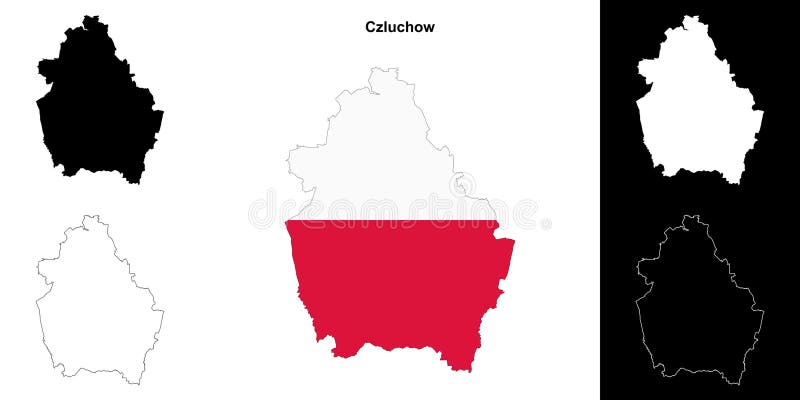 Czluchow outline map stock vector. Illustration of clipart - 356913279