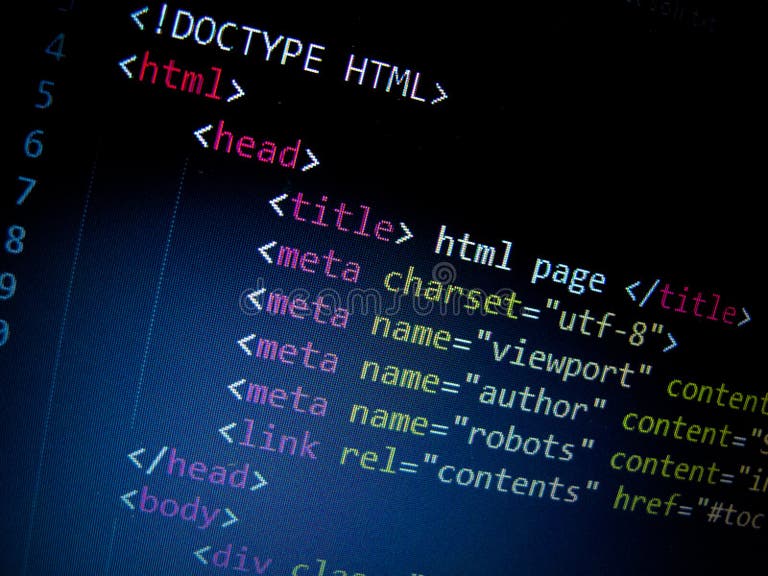 Código del HTML imagen de archivo. Imagen de utilizador - 33431327