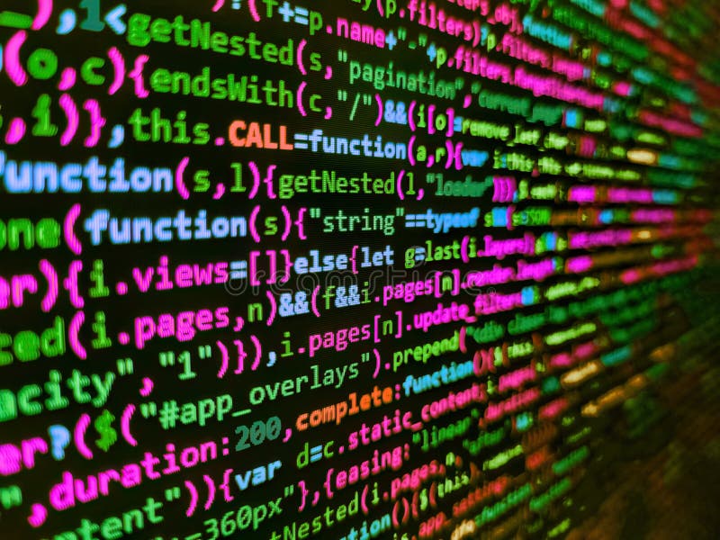Código Fuente De Programación De Equipo. Desarrollador De Funciones De ...