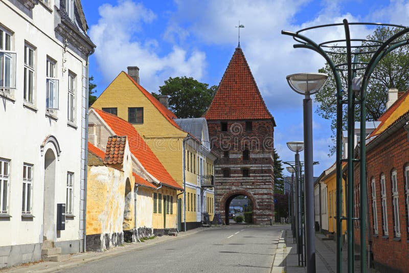 Dänemark, Montag-Insel, Stege-Stadt Stockfoto - Bild von methode, stadt ...