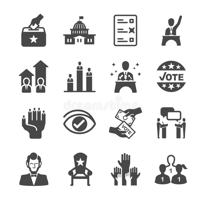 Ensemble De Vecteur à La Main Dessiné Par Icônes Politiques ...