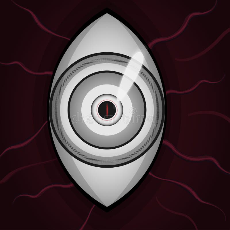 Oeil De Monstre Avec L'iris Rouge Photo stock - Illustration du démons ...