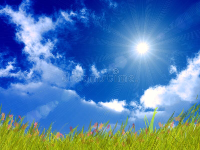 Día asoleado brillante stock de ilustración. Ilustración de travieso ...