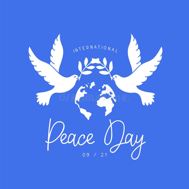 Día Internacional De Paz Calligraphy Ilustración del Vector ...