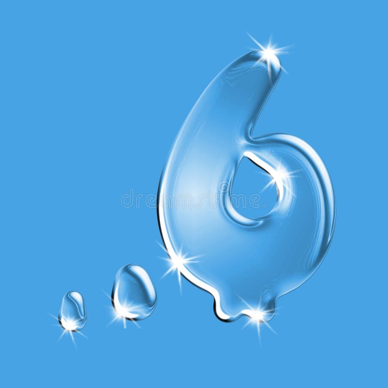 Dígito 6 del agua stock de ilustración. Ilustración de ilustraciones ...