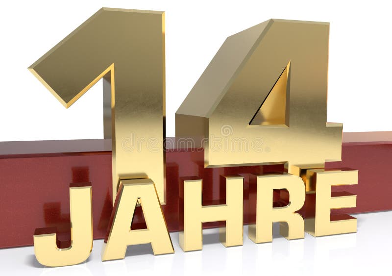 Dígito Dourado Quatorze E a Palavra Do Ano Traduzido De Ilustração ...