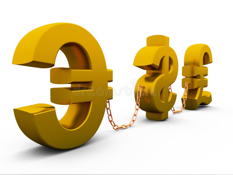 Dólar, euro y libra stock de ilustración. Ilustración de negocios - 7128778