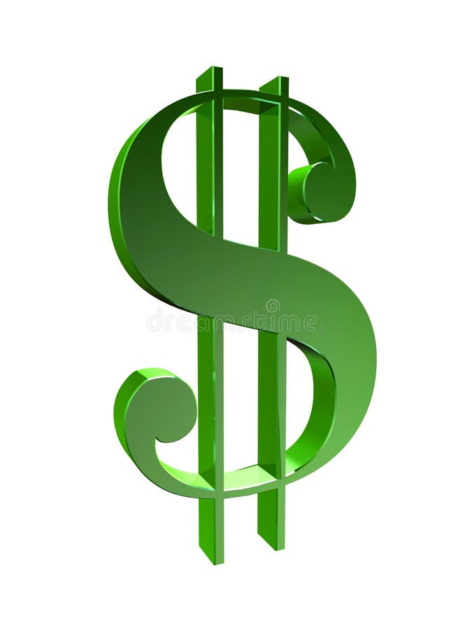 Moneda En Dólares Verde Aislada En El Fondo Del Color 3d Ofrece ...