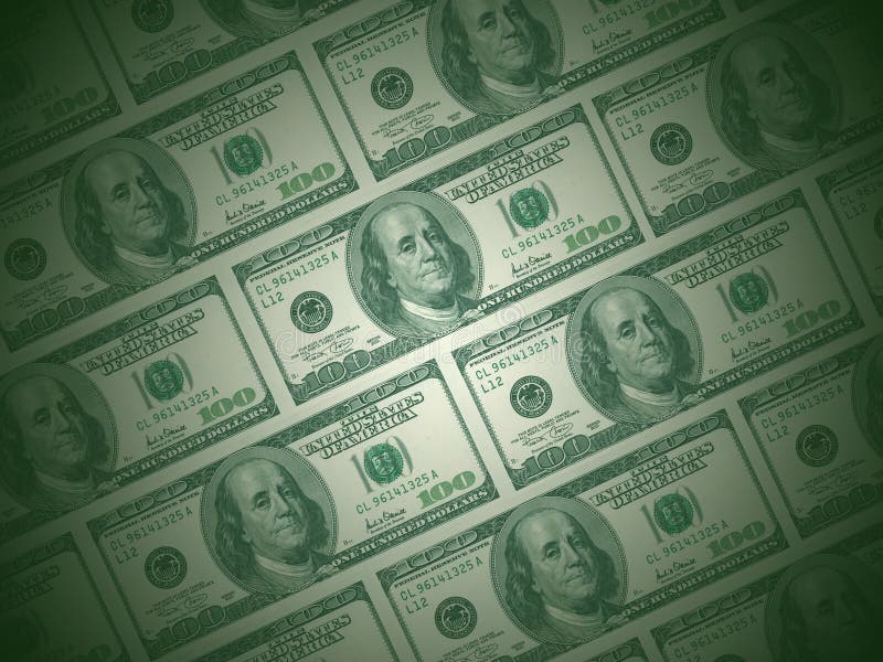 Un Signo De Dólar Verde Se Coloca En Un Tenedor Sobre Un Fondo Rosa Con ...