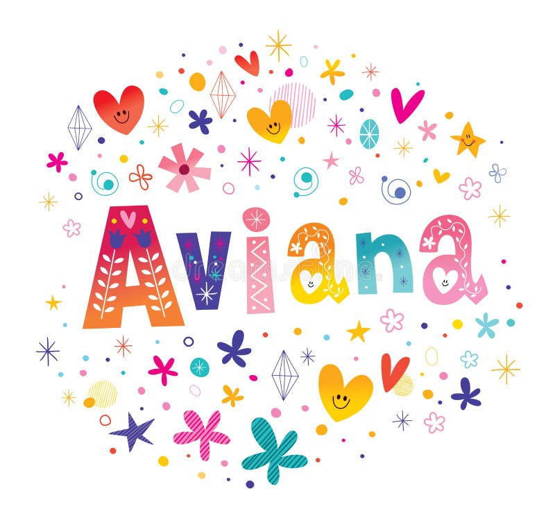 Aviana girls name stock vector. Illustration of english - 142884852