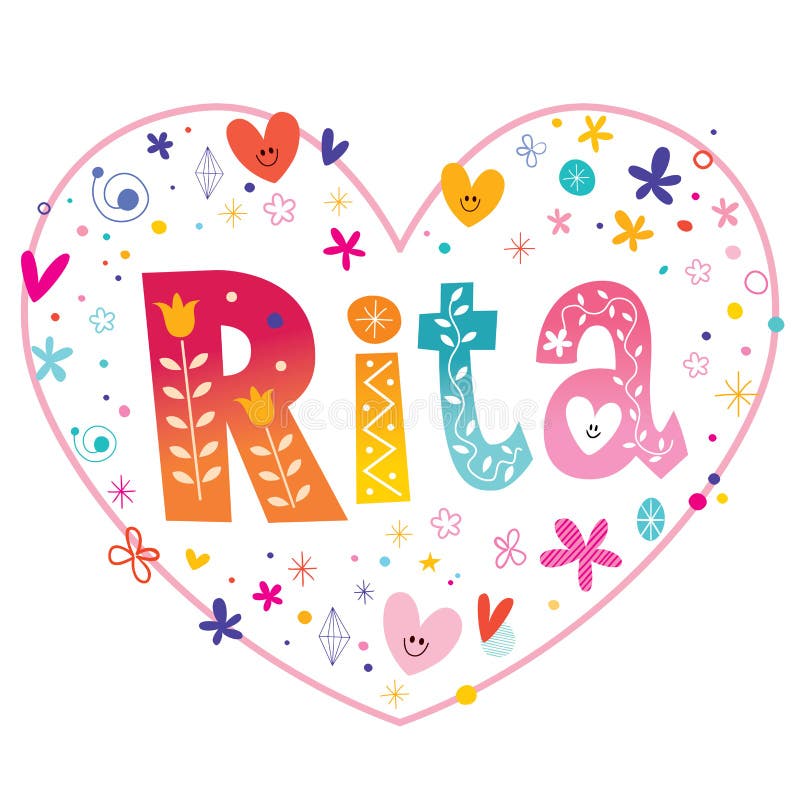 Rita Girls Name Decorative Lettering Stock Vector - Illustration of ...