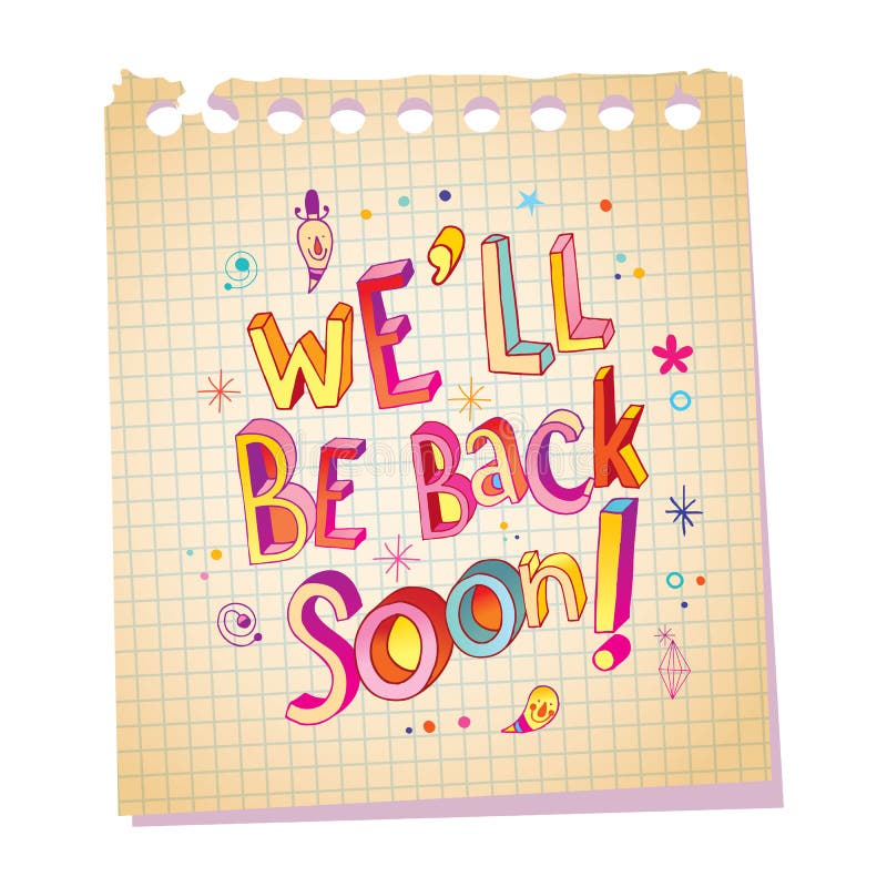 Be Back Soon Clipart Of Children