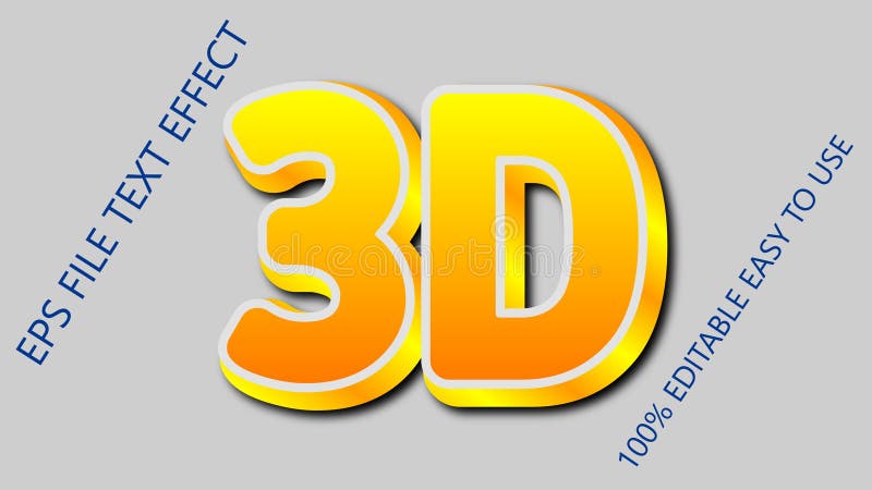 3D Text Effect Jpeg File Digital Download Stock Illustration ...