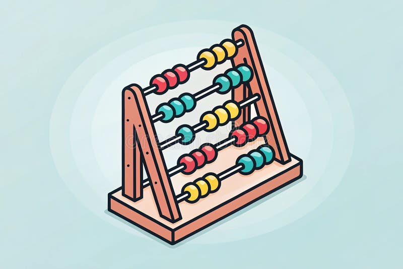 3D Abacus Icon for Education and Math Stock Illustration - Illustration ...