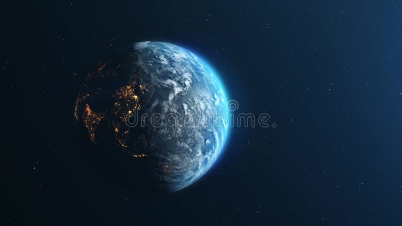 3d Abstract Animated Illustration of Earth while Turning into Night in ...