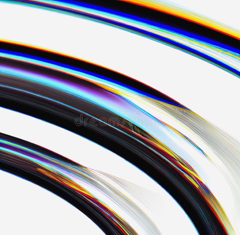 3D Abstract Art Illustration with Reflections, Dispersion Effect ...