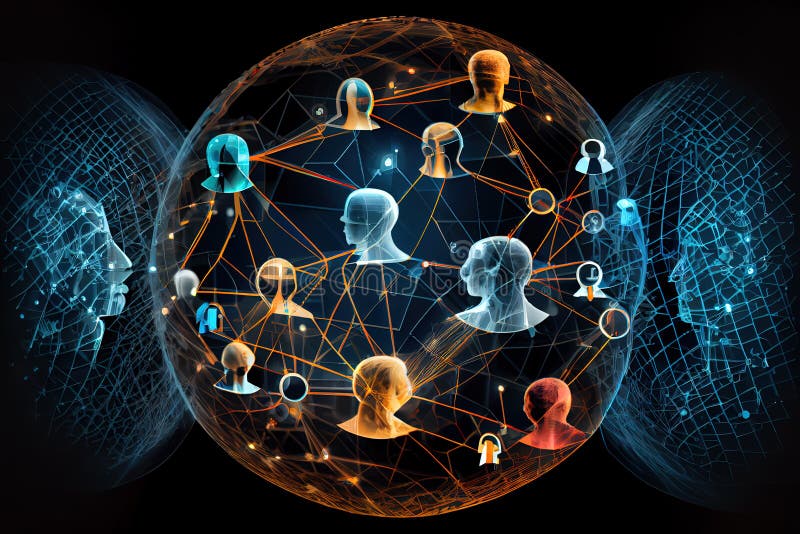 3d Abstract Artificial Intelligence. Communications Via the Internet ...