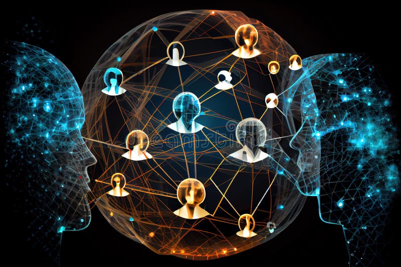 3d Abstract Artificial Intelligence. Communications Via the Internet ...