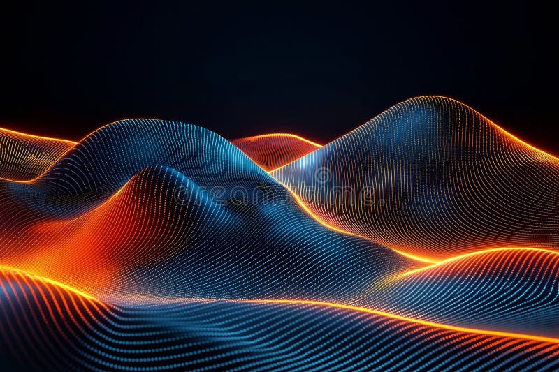 A 3D Abstract Backdrop Showcasing a See-through Purple Wave on a Black ...