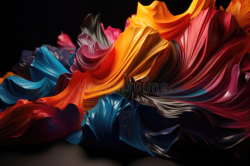 Abstract Background of Drops of Black and White Liquid in 3d Style. AI ...