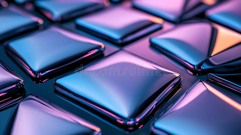 3D Abstract Background - Colorful Metallic Squares Illustration Stock ...