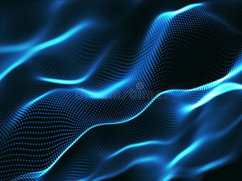 3D Abstract Background with Cyber Dots, Network Communications, Motion ...