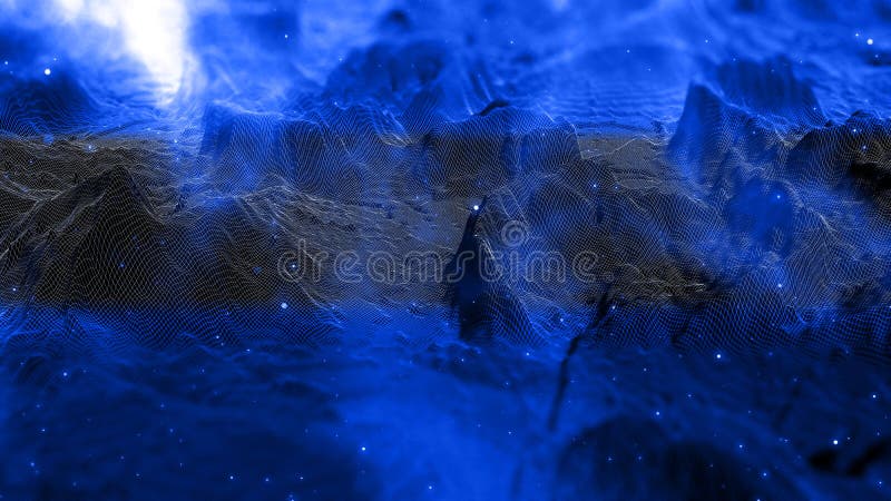 3D Abstract Background with Digital Landscape Stock Illustration ...