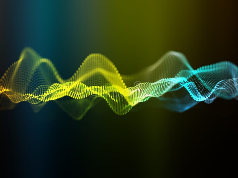 3D Abstract Background with Flowing Cyber Particles - Techno Science ...