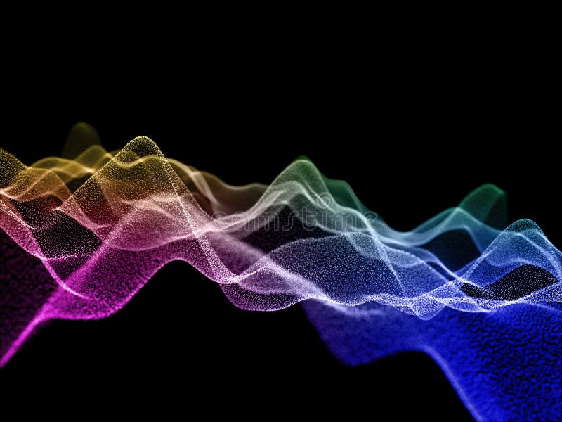 3D Abstract Background with Flowing Rainbow Coloured Particles Stock ...