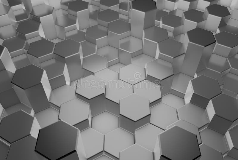 3D Abstract Background, Gray Metal 3D Forms Stock Illustration ...