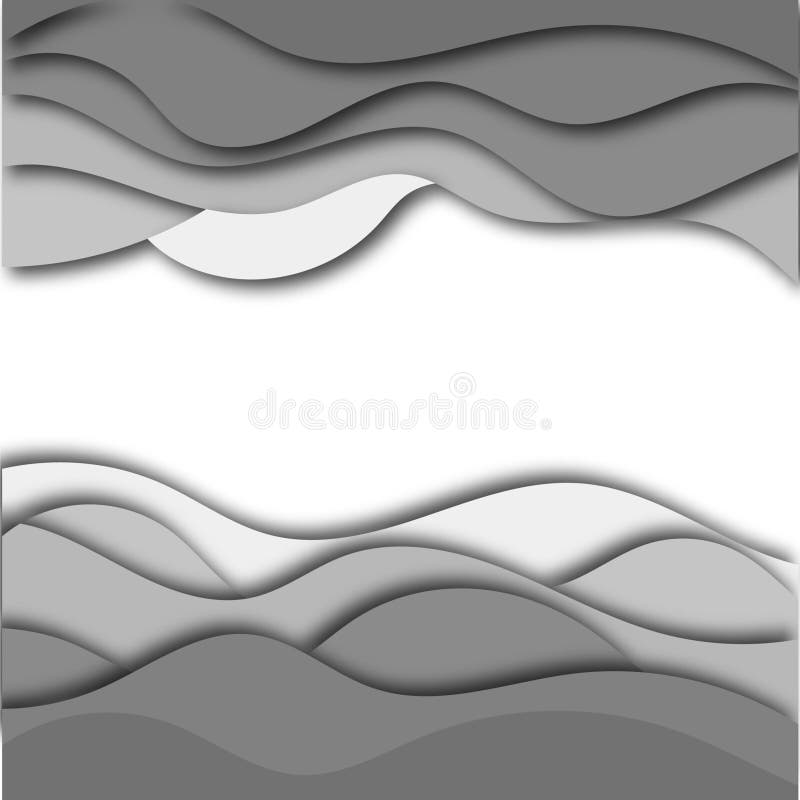 3D Abstract Background with Gray Paper Cut Shapes. Vector Layout Design ...