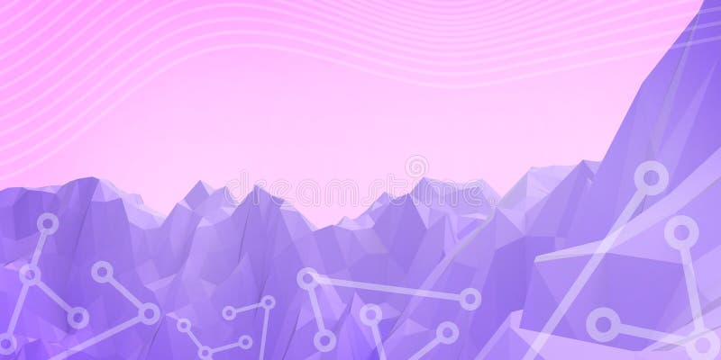 3D Abstract Background. Mountain Digital Low Poly Connectivity ...