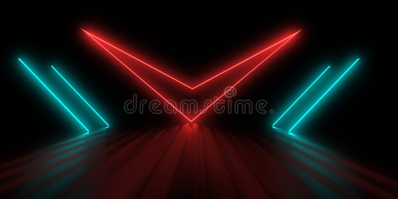 3D Abstract Background with Neon Lights. Checkmark Concept . 3d ...