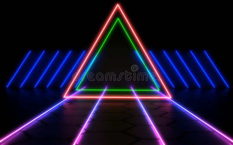 Abstract Background with Neon Lights . 3d Illustration Stock ...