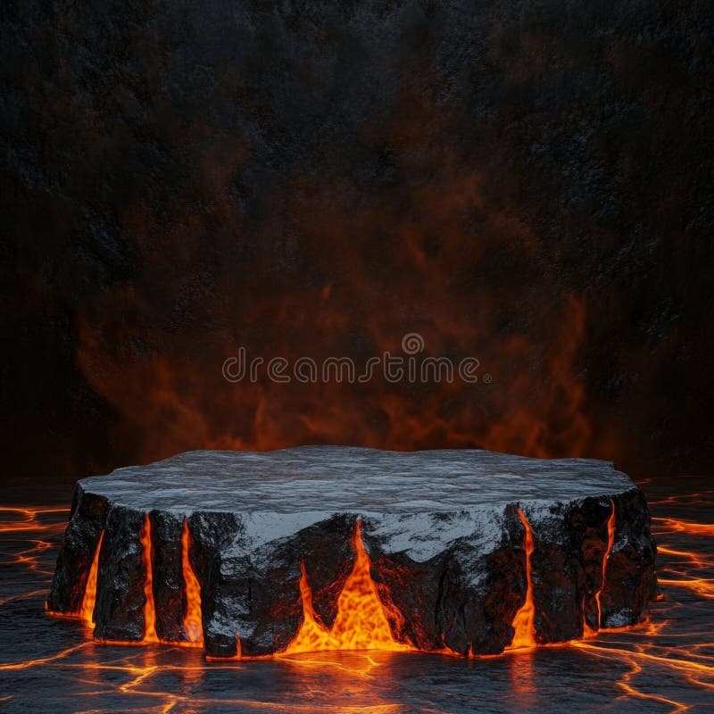 3d Abstract Background with a Piece of Stone in the Middle of the ...
