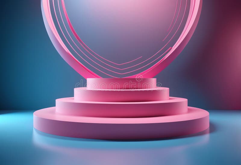 3d Abstract Background Render. Pink Platform for Product Display Stock ...