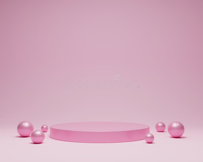 3d Abstract Background Render. Pink Platform for Product Display ...