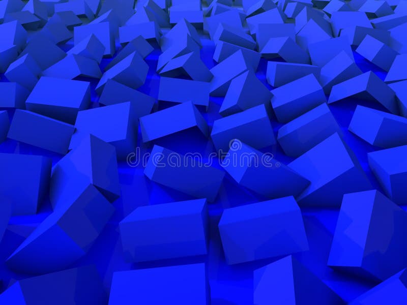 3D Abstract Background with Shiny Blue Cubes Design Stock Illustration ...