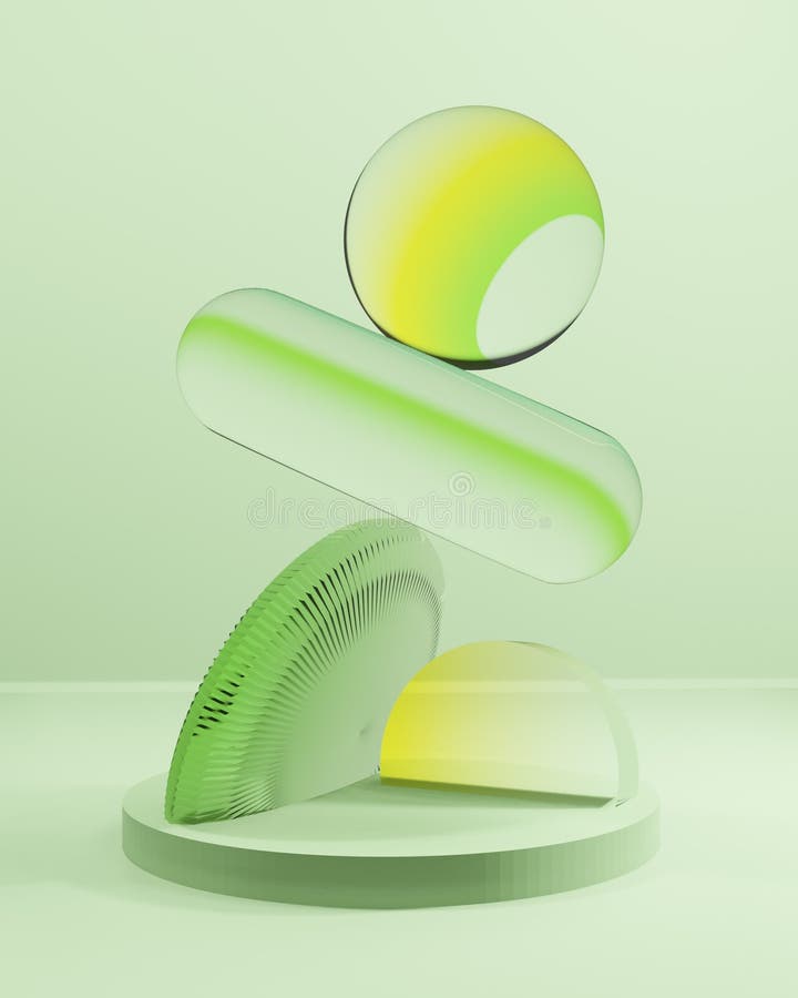 3d Abstract Balancing Shapes Design Stock Illustration - Illustration ...