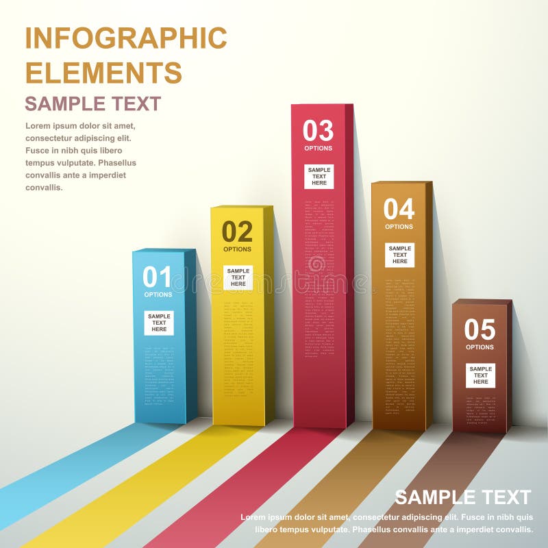 3d Abstract Bar Chart Infographics Stock Vector - Illustration of label ...