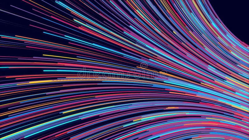 3d Abstract Bg with Glow Particles Form Multicolored Lines, Lines ...